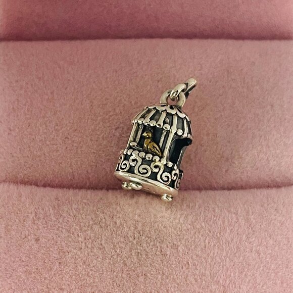 Pandora | Jewelry | Pandora Birdcage Charm Songbird Charm Pendant S925 ...